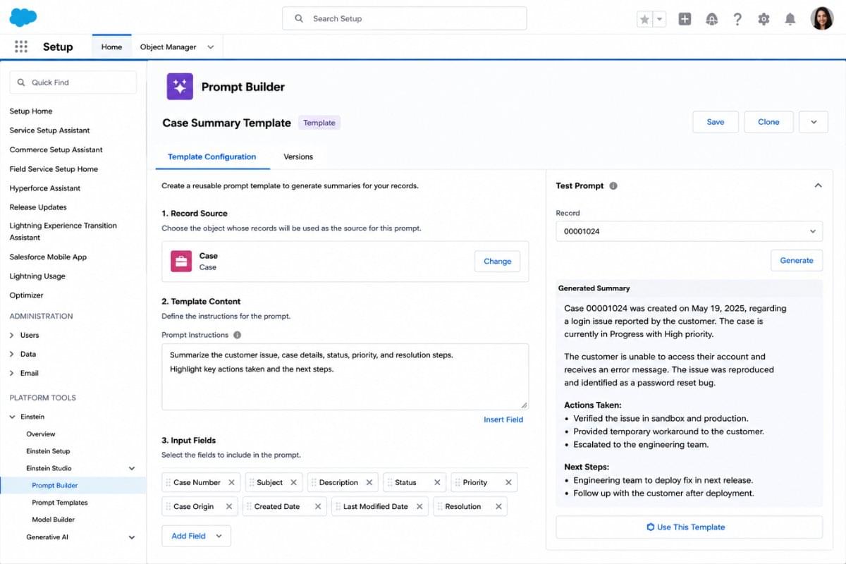 Salesforce Prompt Template Explained with Real Examples