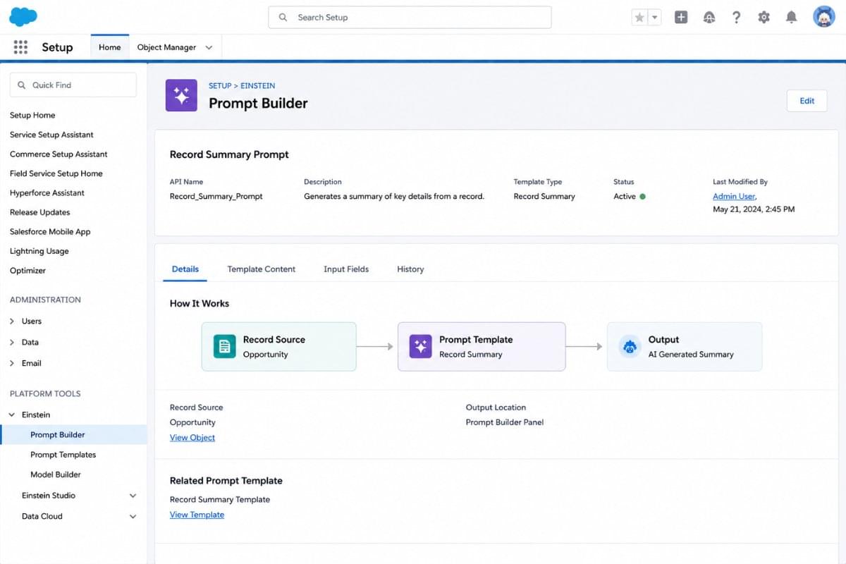 Salesforce Prompt Template Explained with Real Examples